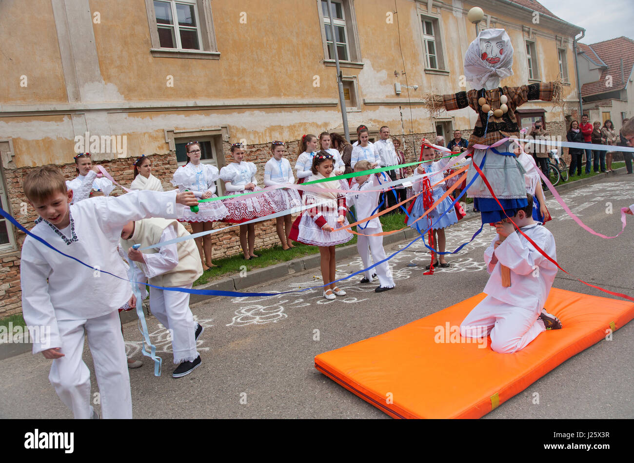 Traditional Easter celebrations in a Moravian village, Czech Republic ...