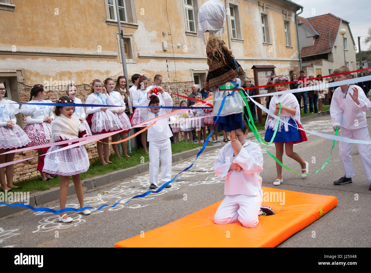 Traditional Easter celebrations in a Moravian village, Czech Republic ...