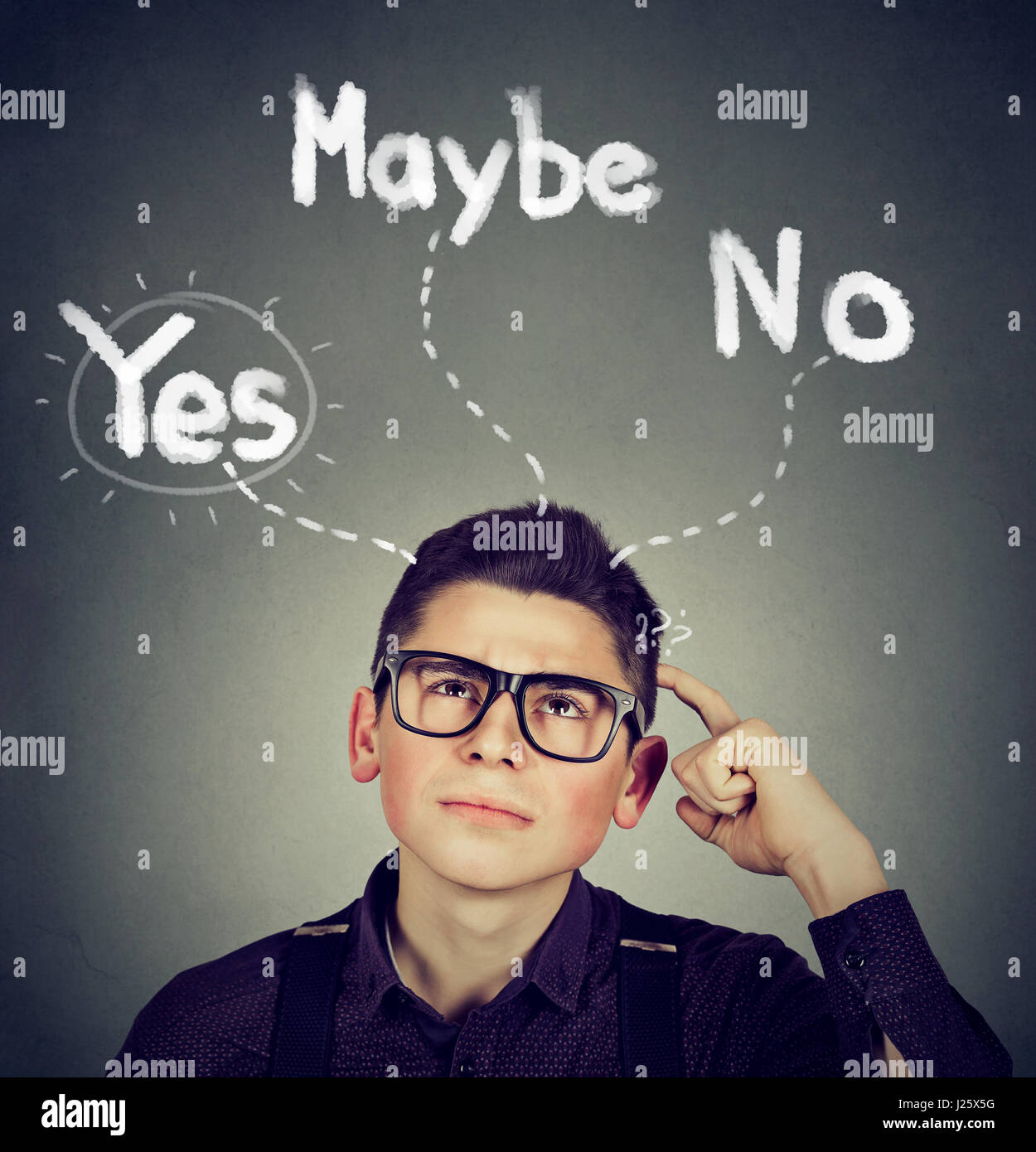 Decisions. Thoughtful man making up his mind Stock Photo - Alamy