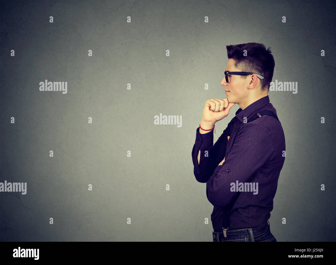 Side profile of a handsome young man Stock Photo - Alamy