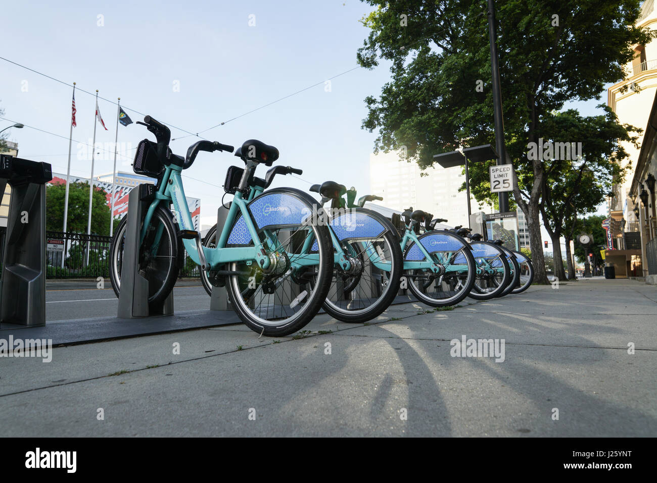 Bay Area Bike Share station, Downtown San Jose Stock Photo - Alamy