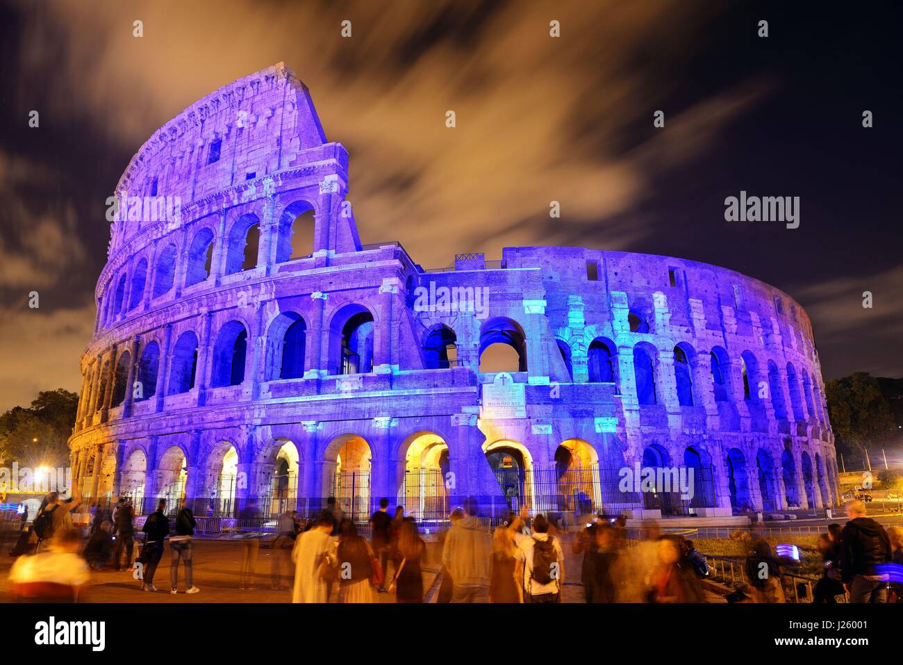 Colosseum night tourists colorful lights hi-res stock photography and ...