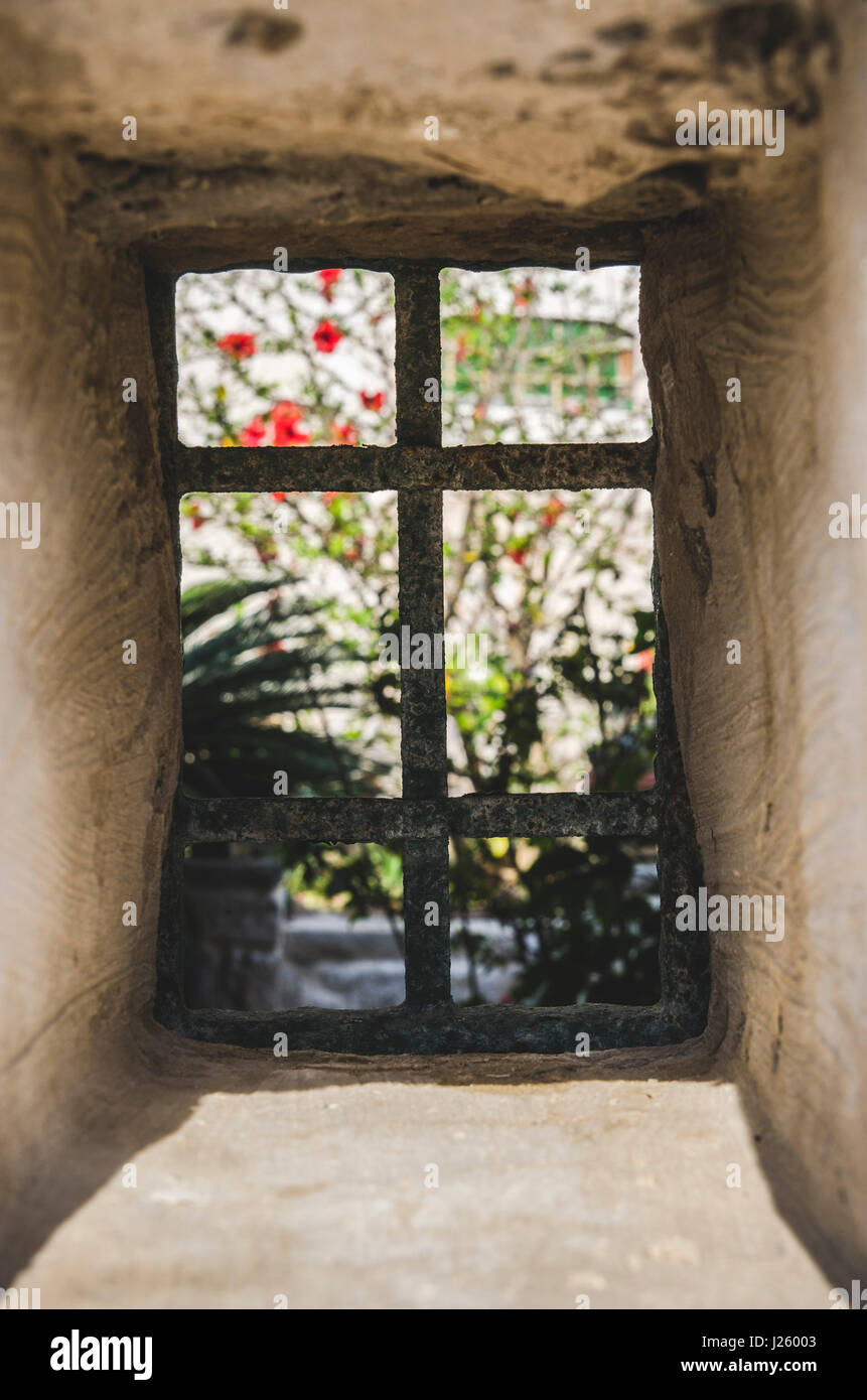 Small Window Carved Through Stone Wall, Vis, Croatia Stock Photo - Alamy