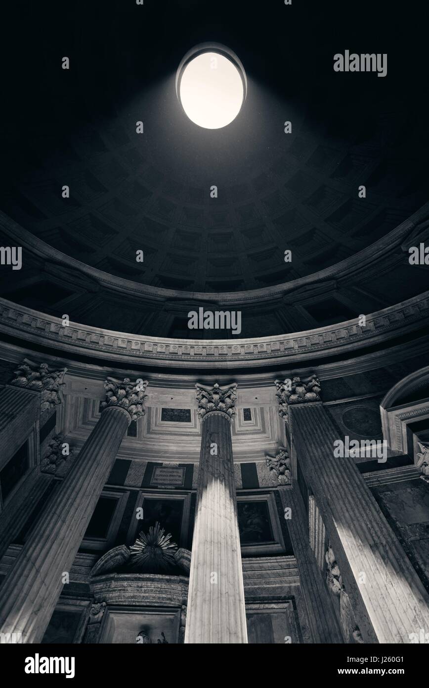 Pantheon interior with light beam in Rome, Italy Stock Photo - Alamy