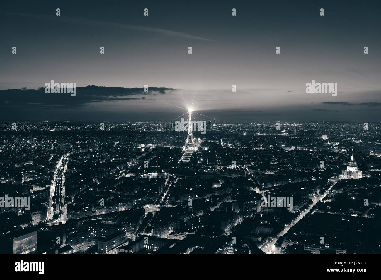 PARIS, FRANCE - MAY 13: Eiffel Tower and city at night on May 13, 2015 ...