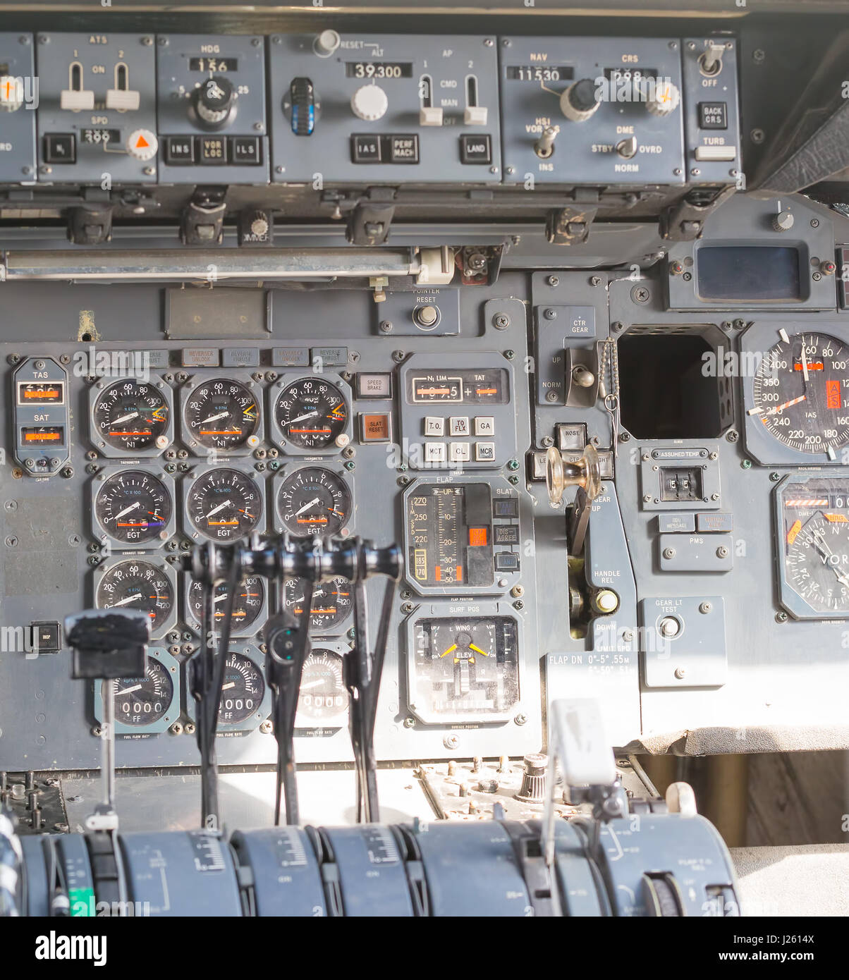 Aircraft cockpit dials and switches Stock Photo - Alamy