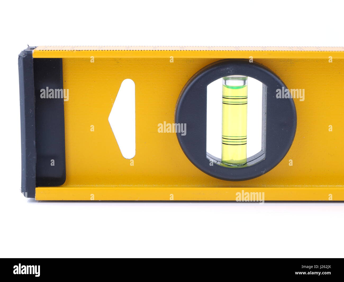 Yellow level on a white background Stock Photo - Alamy