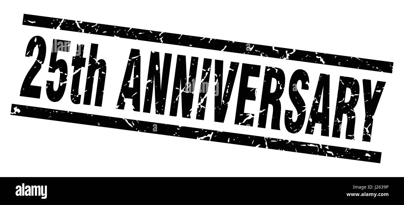square grunge black 25th anniversary stamp Stock Vector Image & Art - Alamy