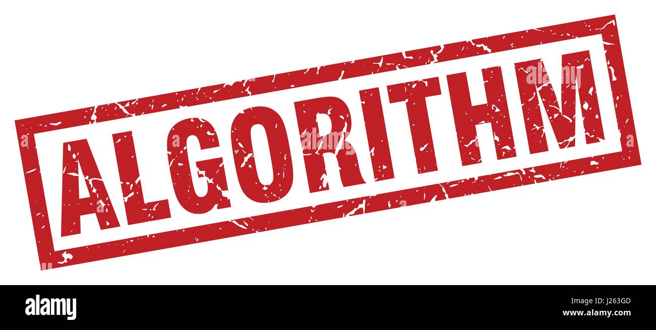 square grunge red algorithm stamp Stock Vector Image & Art - Alamy