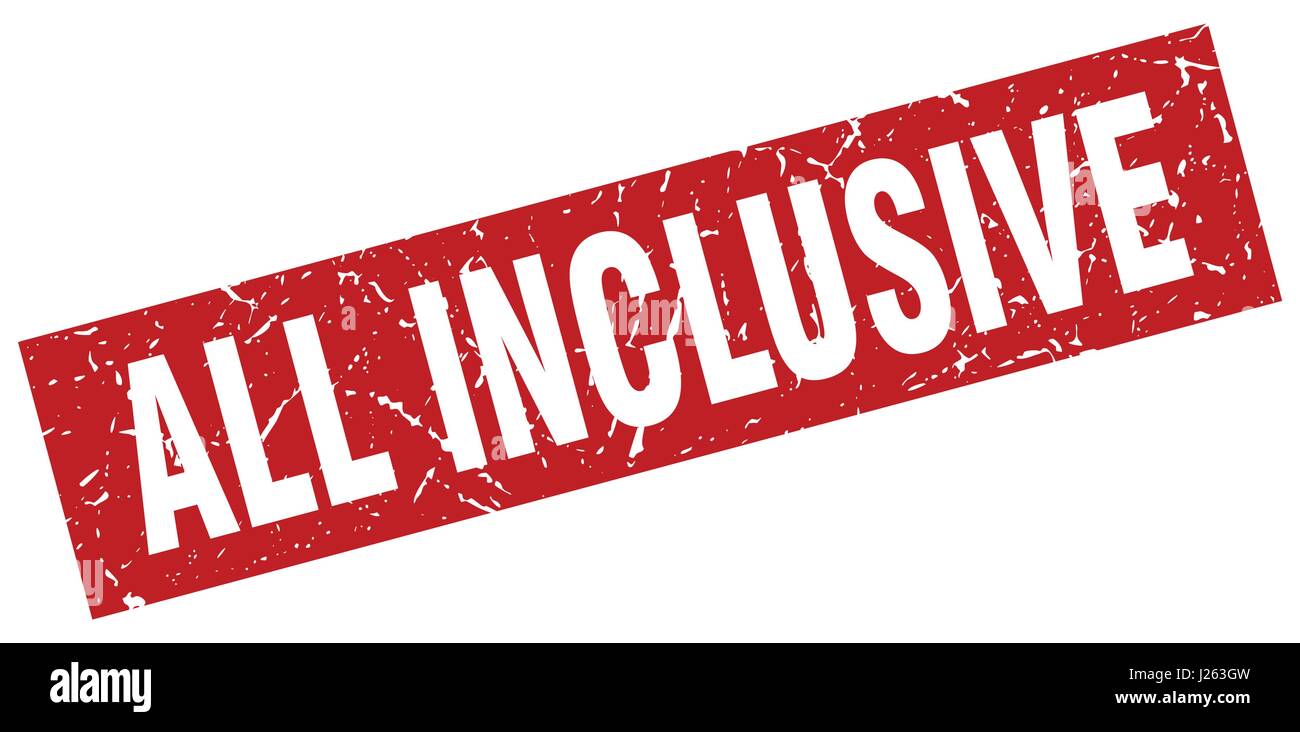 square grunge red all inclusive stamp Stock Vector Image & Art - Alamy