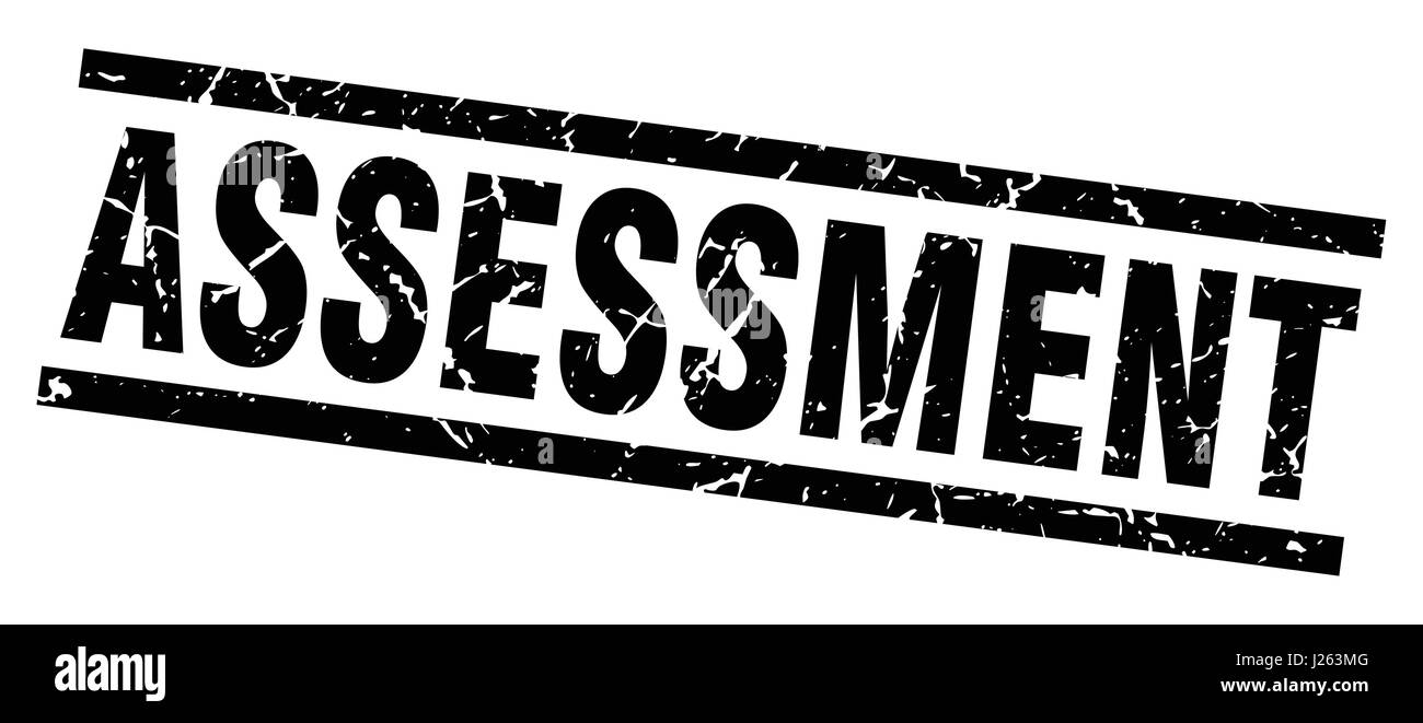 Assessment square stamp Black and White Stock Photos & Images - Alamy
