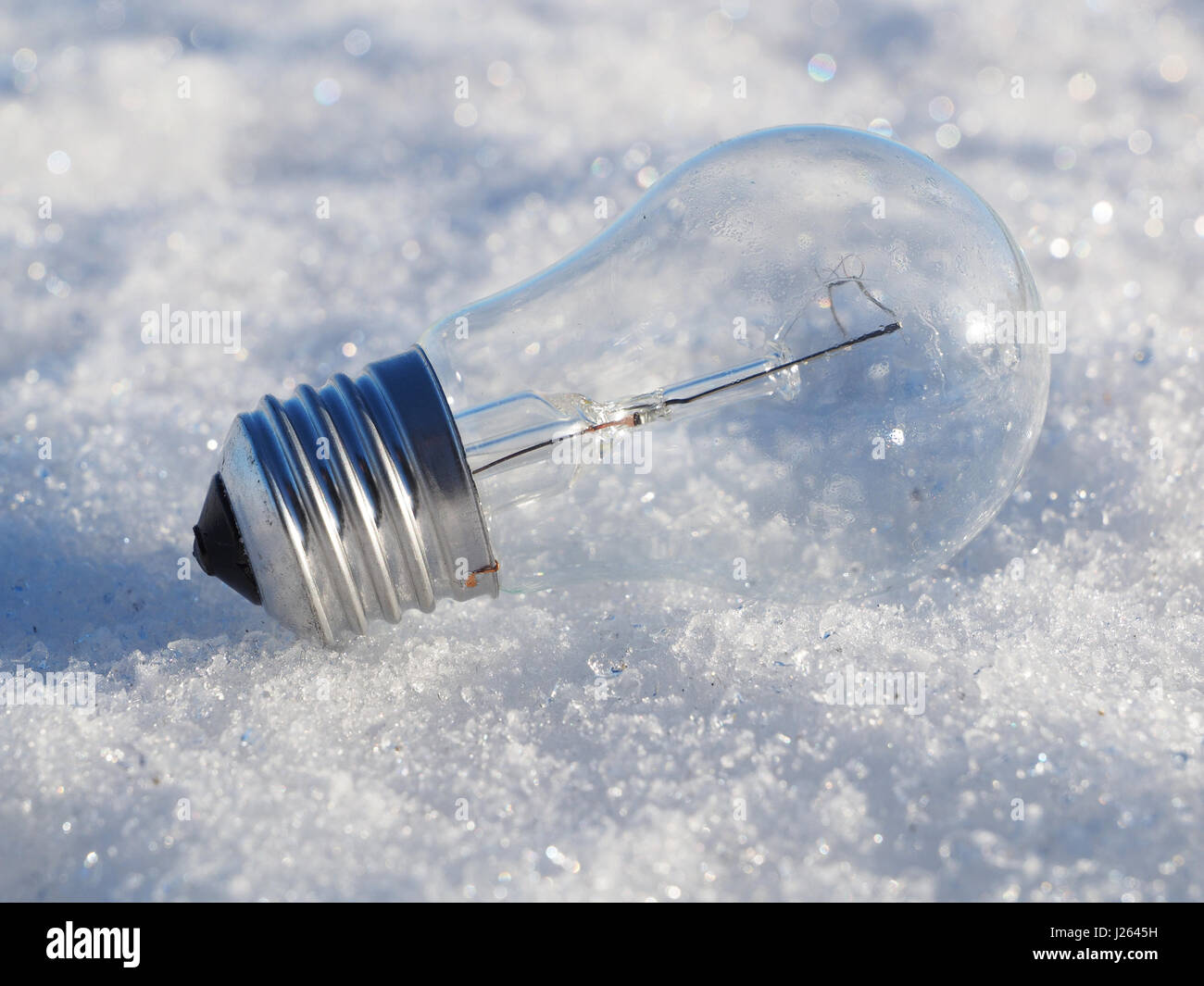 light bulb in the snow Stock Photo - Alamy