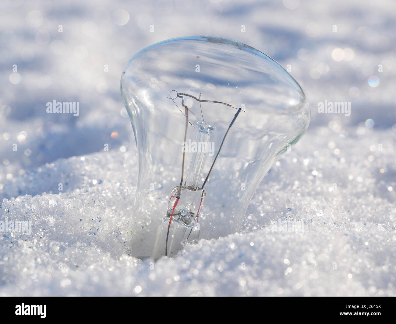 light bulb in the snow Stock Photo - Alamy