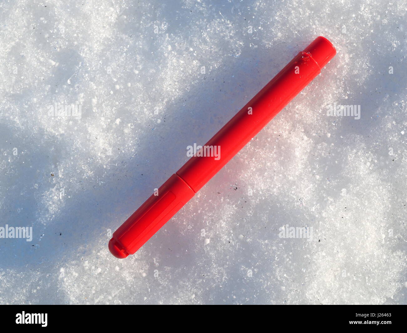 marker in the snow Stock Photo - Alamy