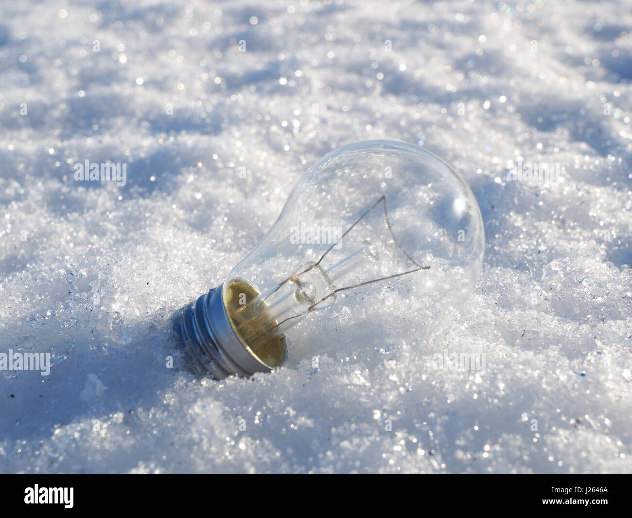 light bulb in the snow Stock Photo - Alamy