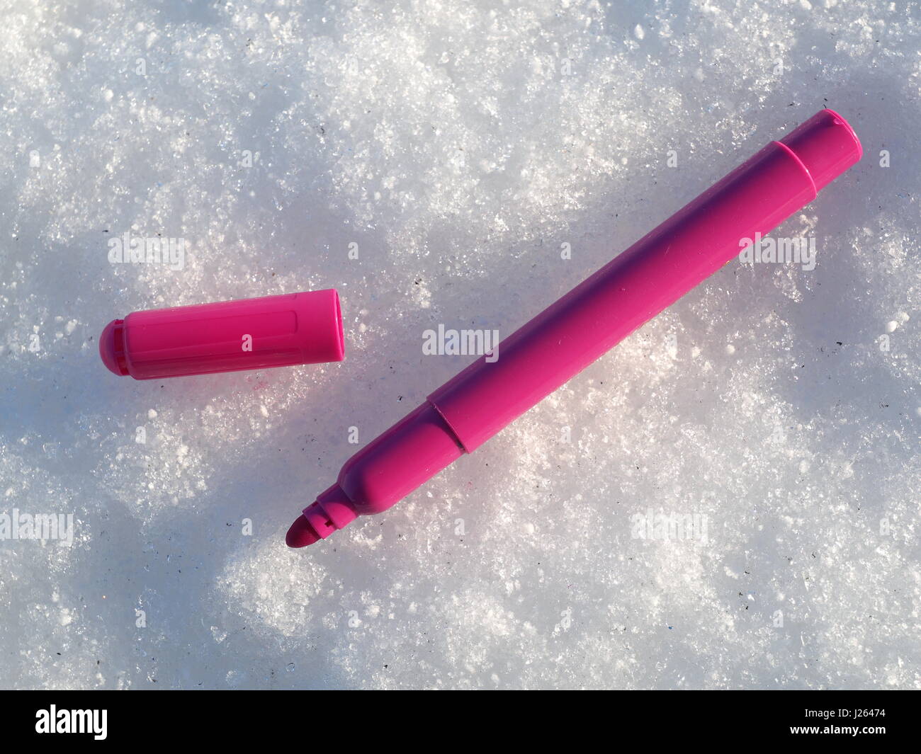 marker in the snow Stock Photo - Alamy