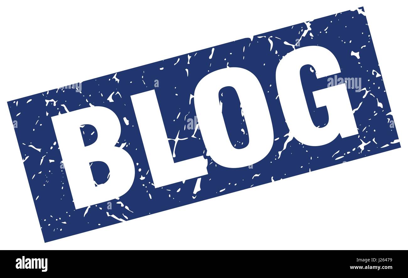 square grunge blue blog stamp Stock Vector Image & Art - Alamy