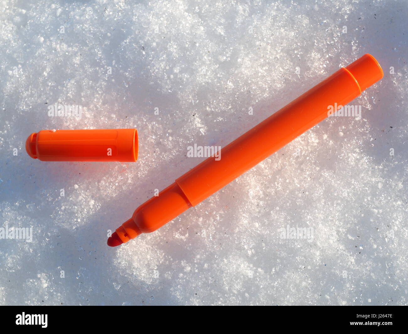 marker in the snow Stock Photo - Alamy