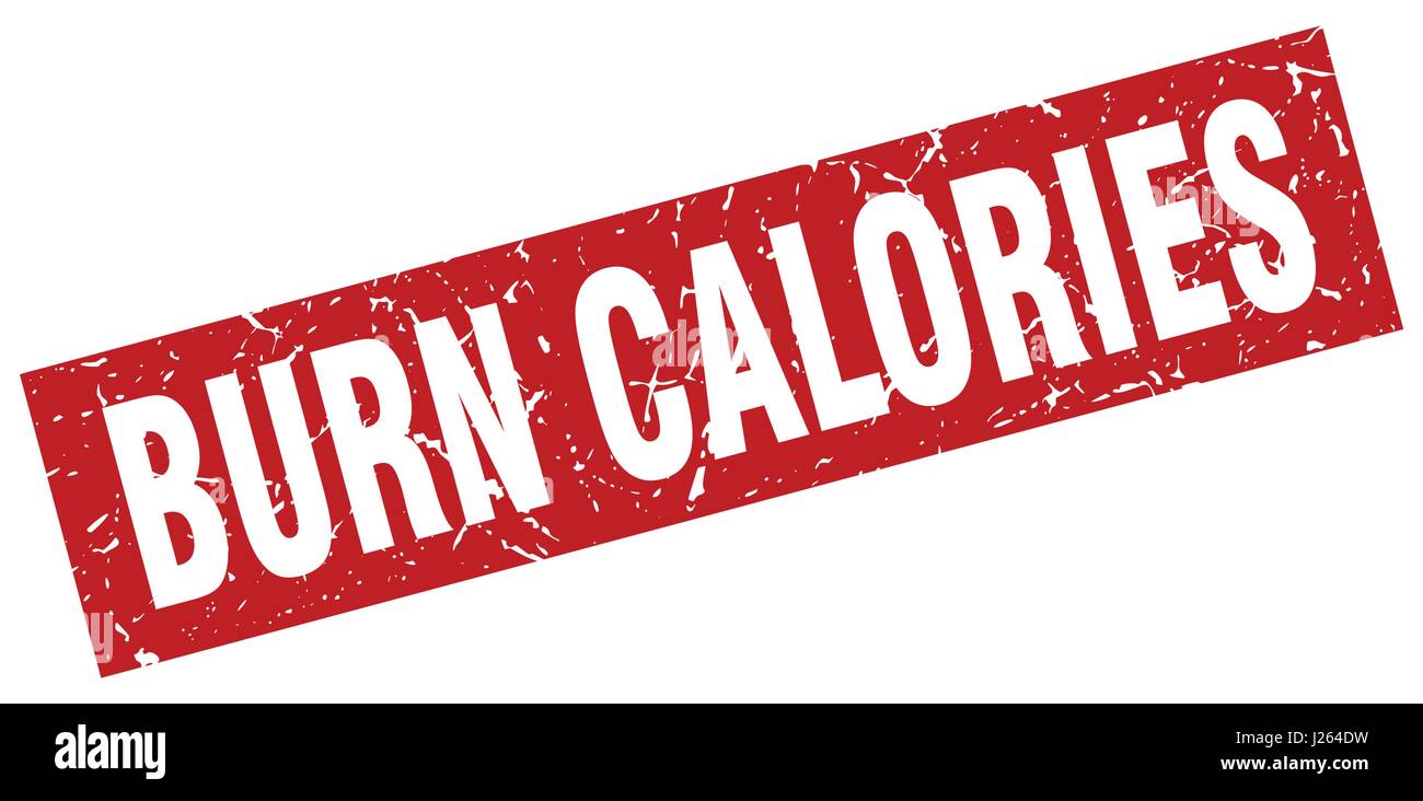 square grunge red burn calories stamp Stock Vector Image & Art - Alamy