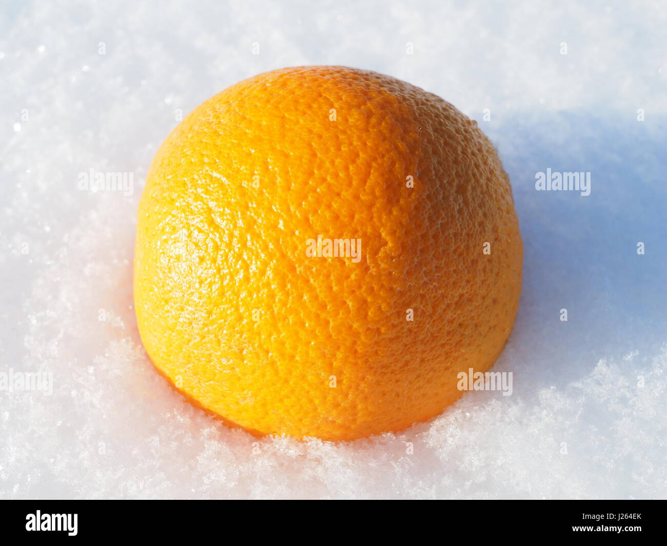 Orange in the snow Stock Photo - Alamy