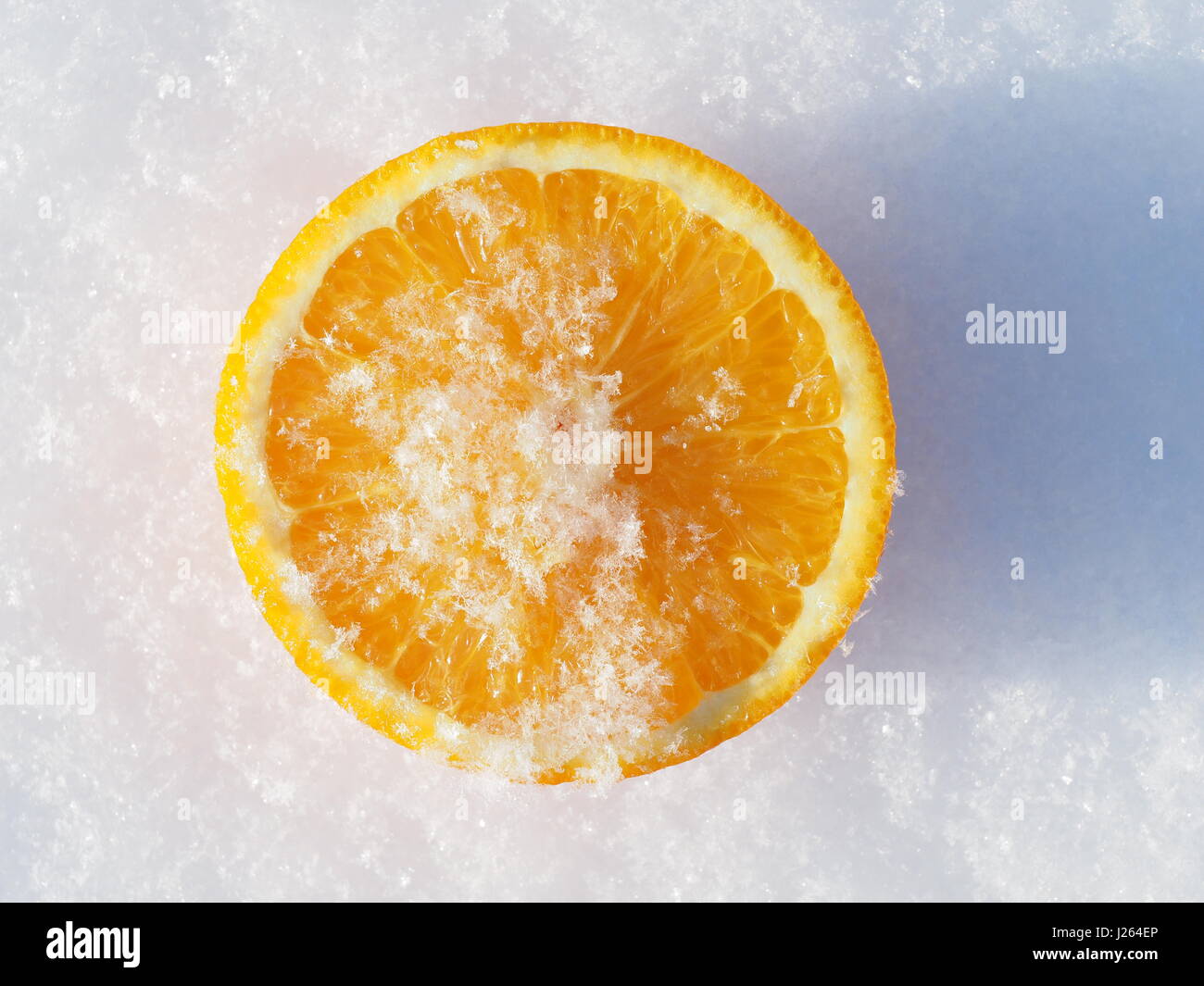 Orange in the snow Stock Photo - Alamy