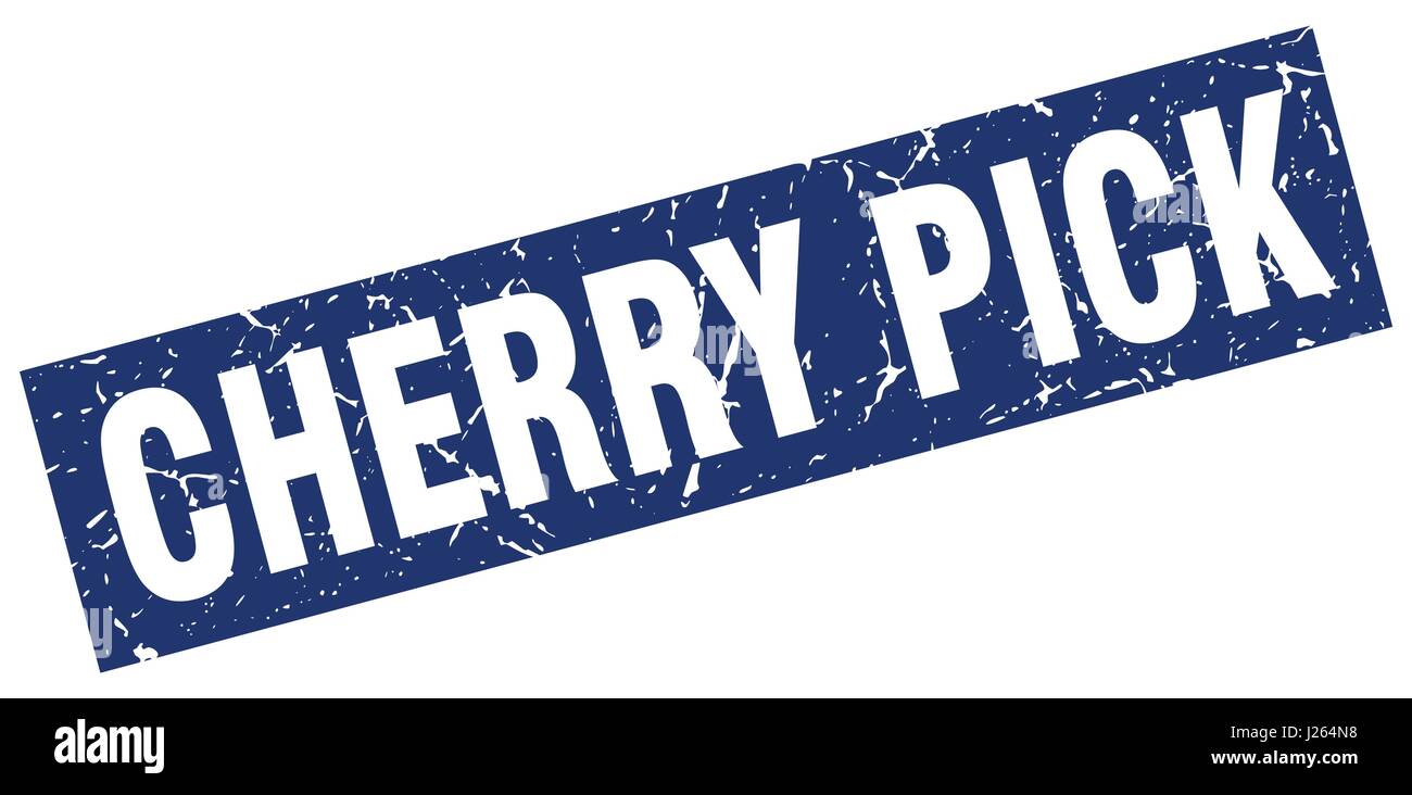square grunge blue cherry pick stamp Stock Vector Image & Art - Alamy