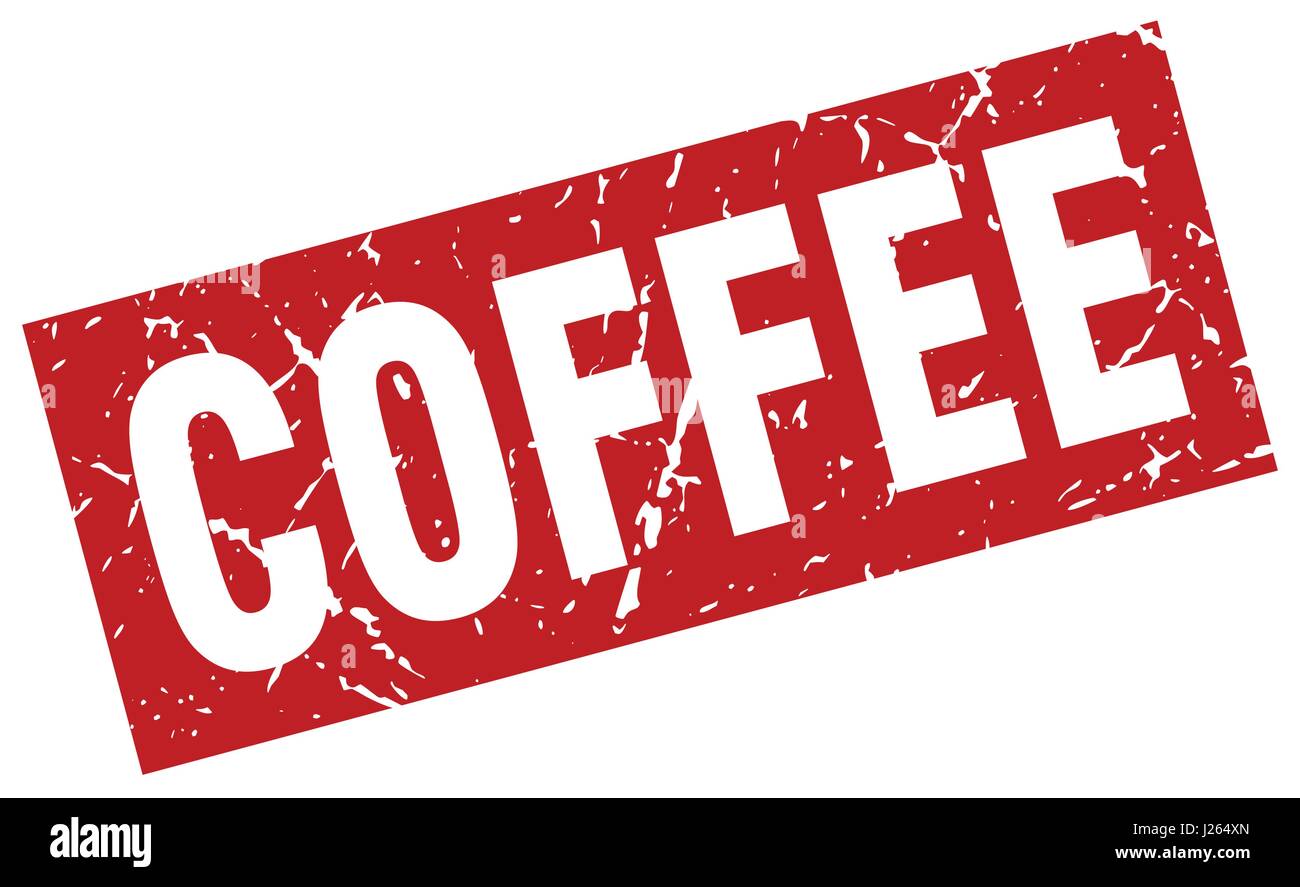 square grunge red coffee stamp Stock Vector Image & Art - Alamy