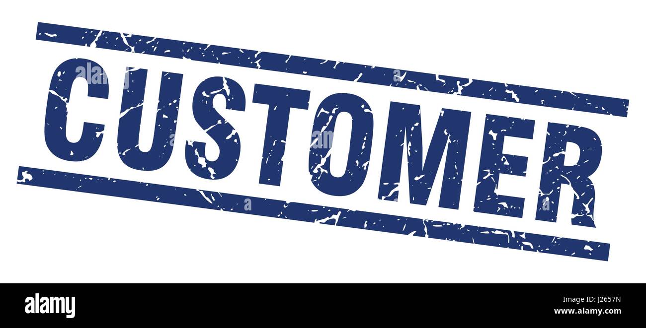 square grunge blue customer stamp Stock Vector Image & Art - Alamy