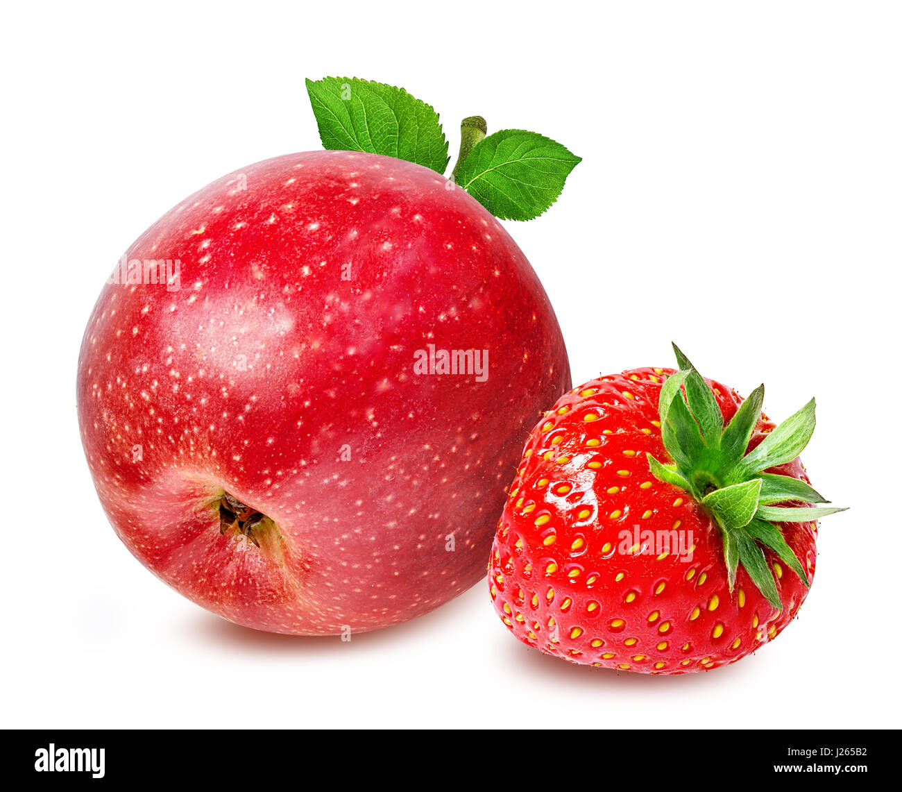 Strawberry and apples isolated on white background Stock Photo - Alamy