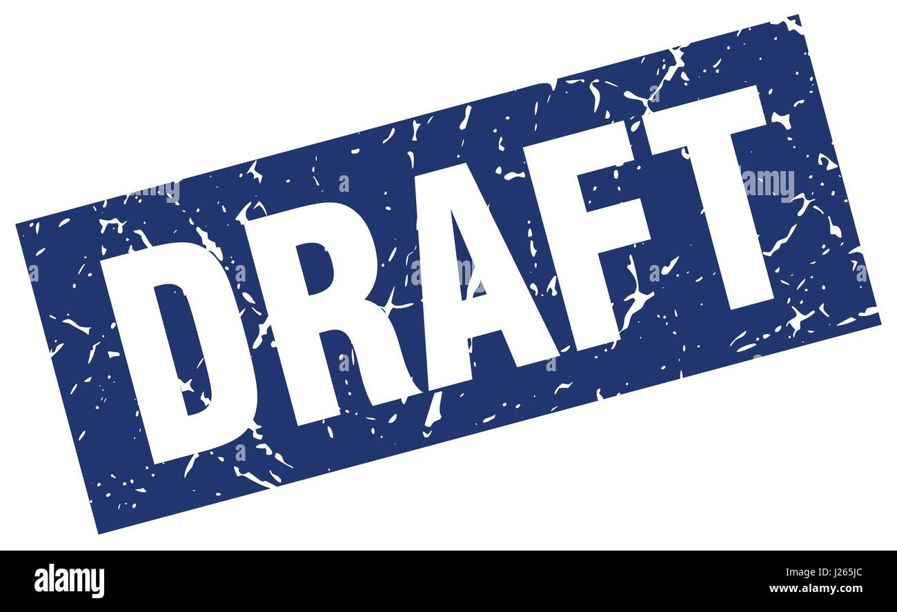 square grunge blue draft stamp Stock Vector Image & Art - Alamy