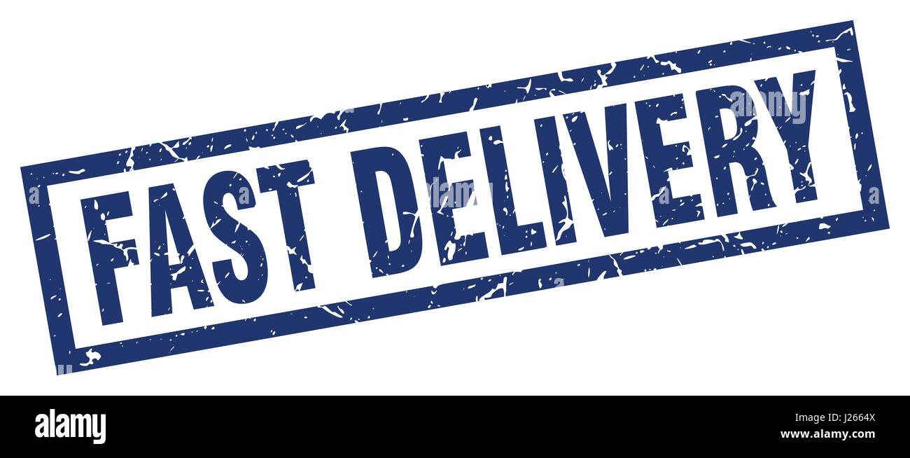 square grunge blue fast delivery stamp Stock Vector Image & Art - Alamy