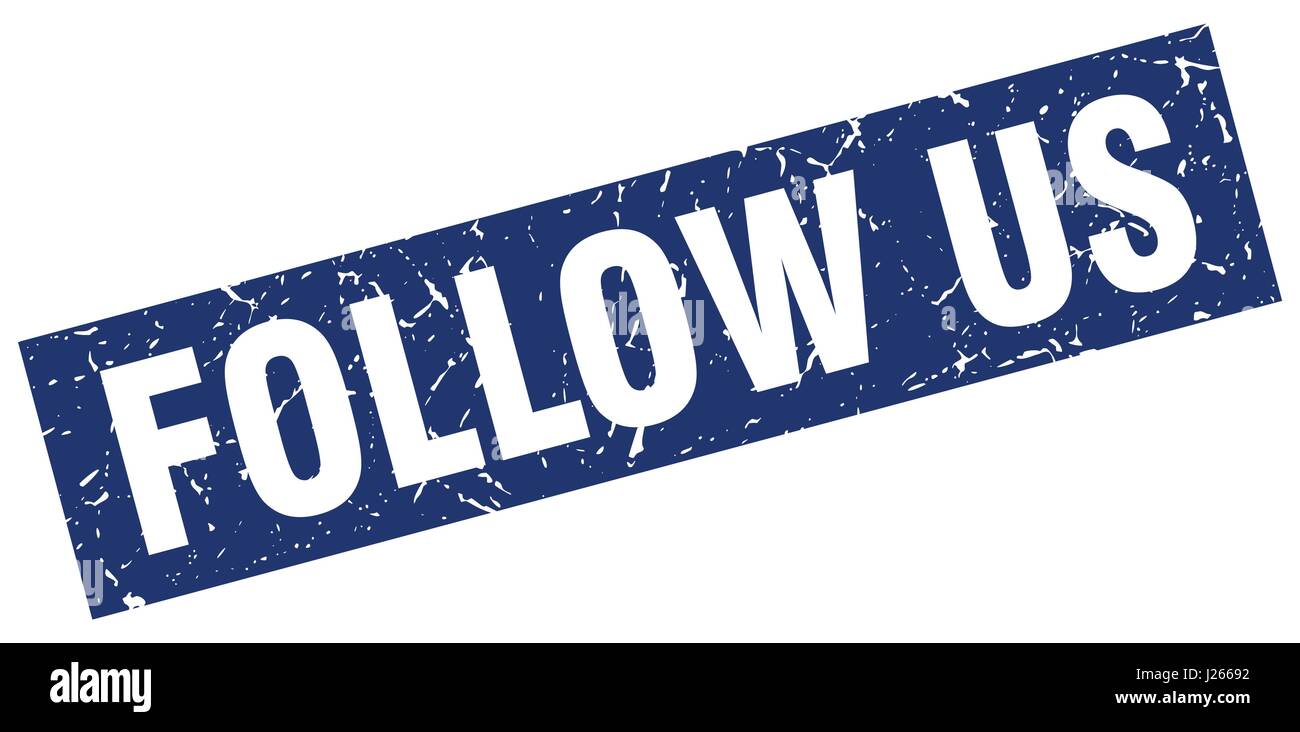 square grunge blue follow us stamp Stock Vector Image & Art - Alamy