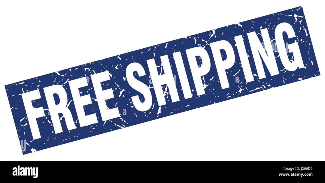 square grunge blue free shipping stamp Stock Vector Image & Art - Alamy