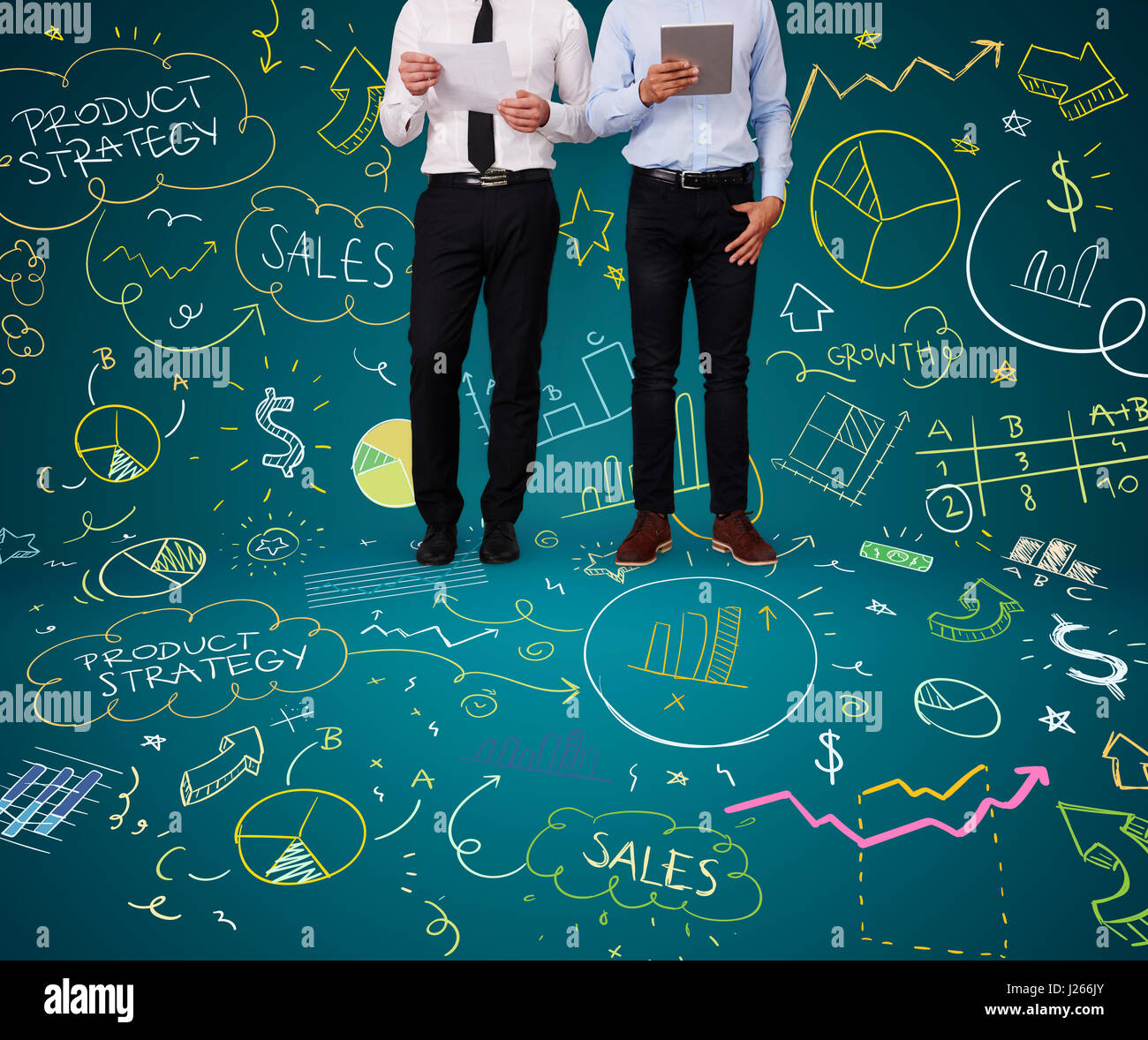 Two men surrounded by much information Stock Photo - Alamy