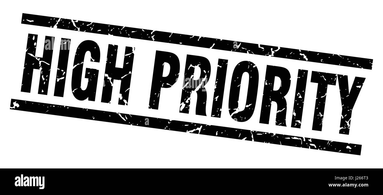 square grunge black high priority stamp Stock Vector Image & Art - Alamy