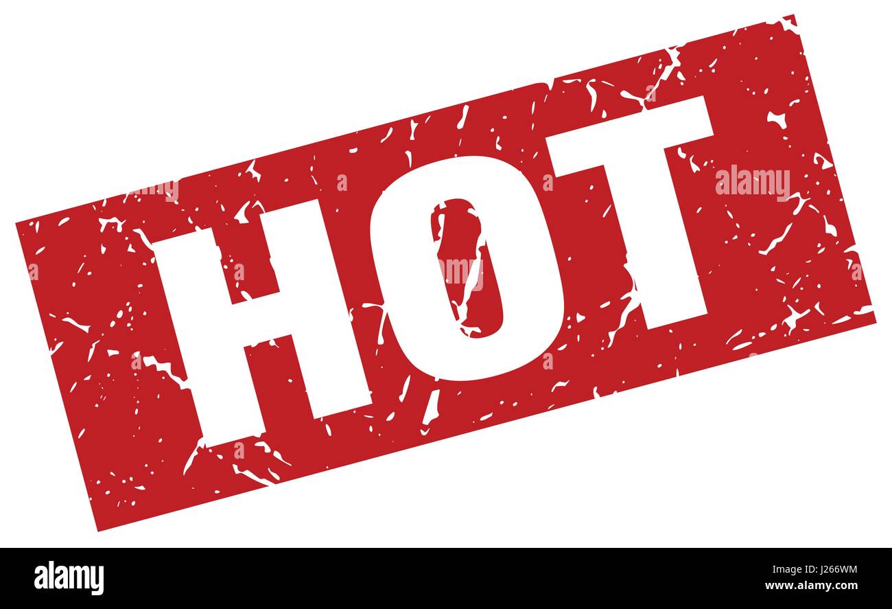 square grunge red hot stamp Stock Vector Image & Art - Alamy