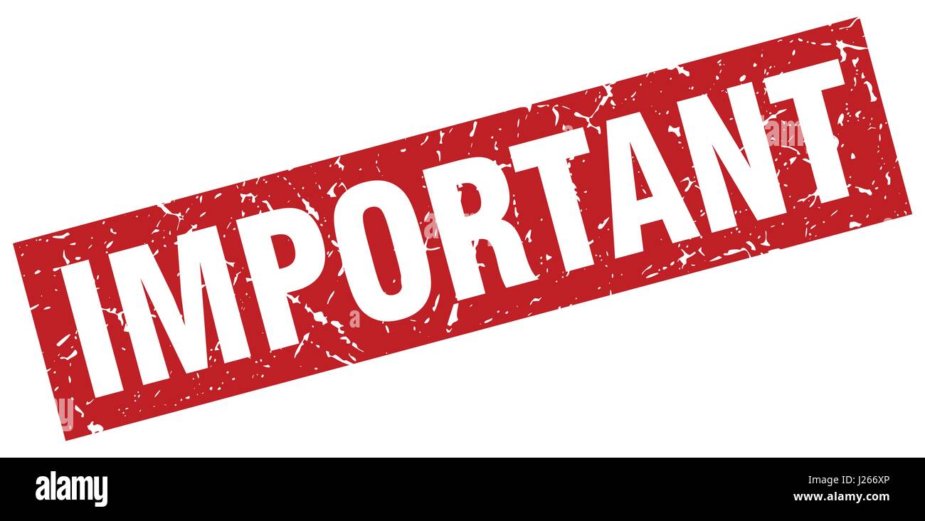 square grunge red important stamp Stock Vector Image & Art - Alamy