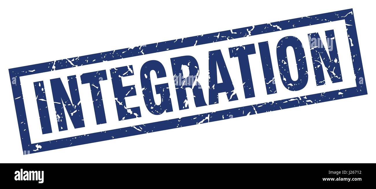 square grunge blue integration stamp Stock Vector Image & Art - Alamy