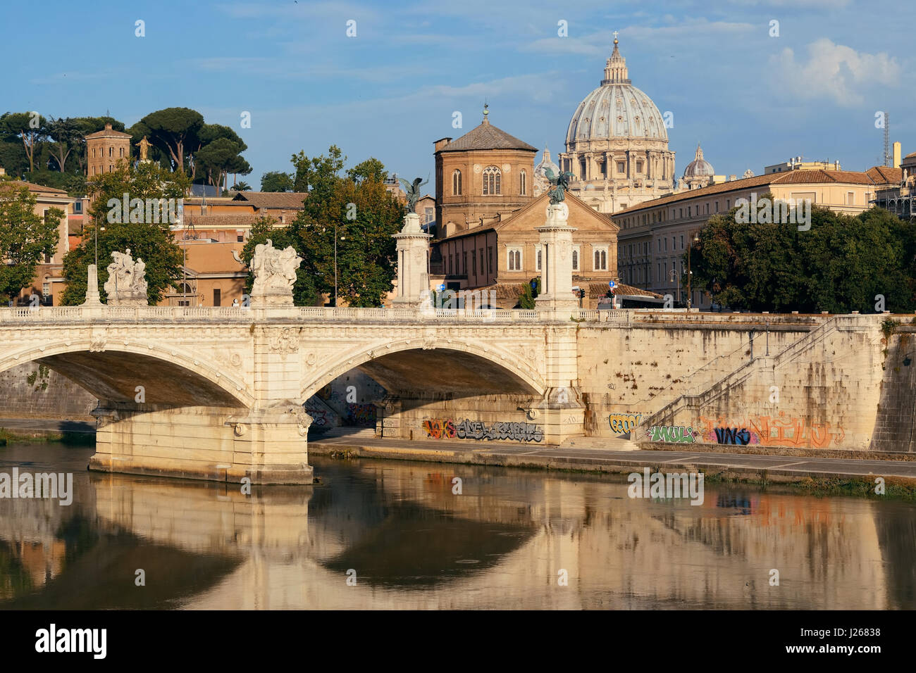River Tiber and St Peters Basilica in Vatican City Stock Photo - Alamy