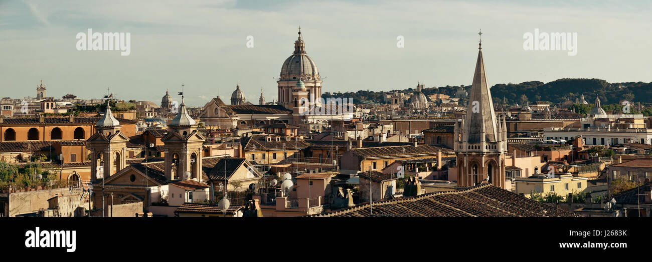 Rome rooftop view with ancient architecture in Italy panorama Stock ...