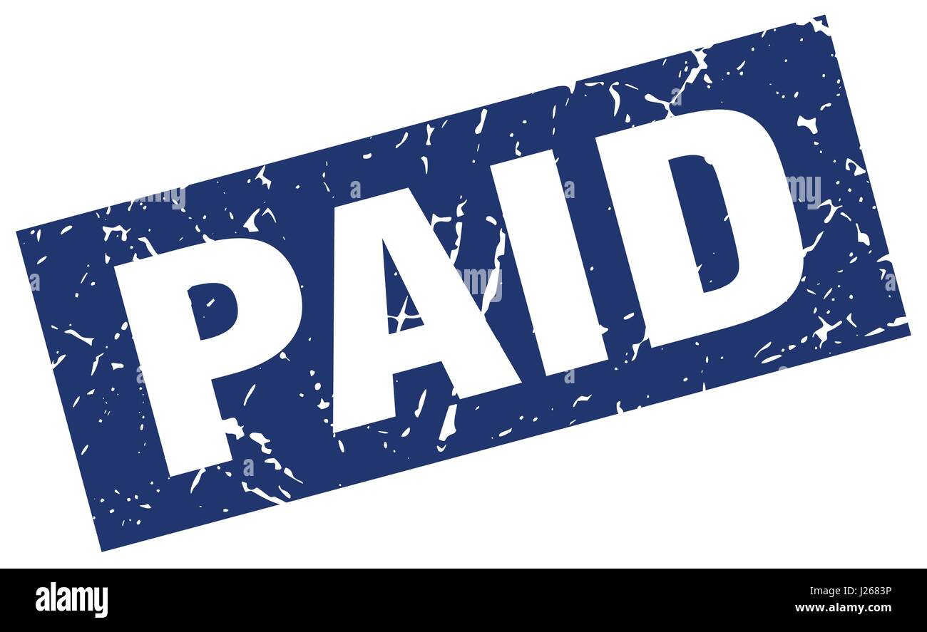 square grunge blue paid stamp Stock Vector Image & Art - Alamy