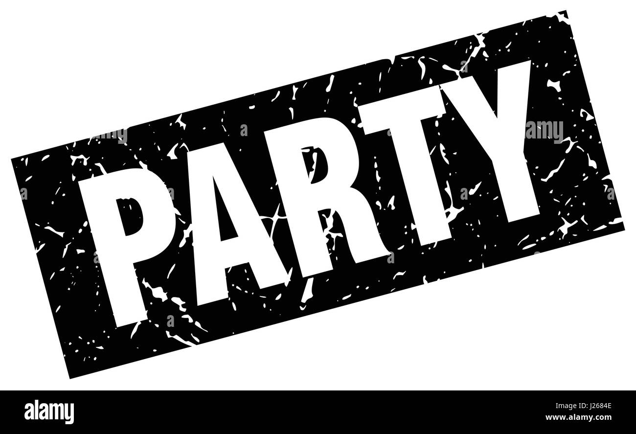 square grunge black party stamp Stock Vector Image & Art - Alamy