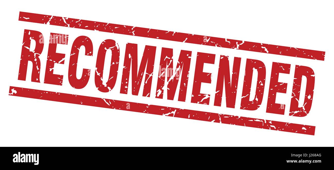 square grunge red recommended stamp Stock Vector Image & Art - Alamy