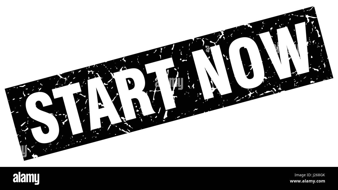Start now square grunge Stock Vector Images - Alamy