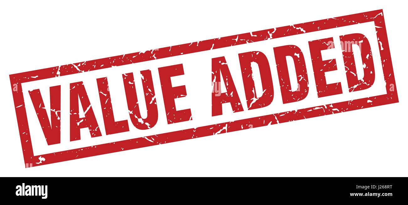 square grunge red value added stamp Stock Vector Image & Art - Alamy