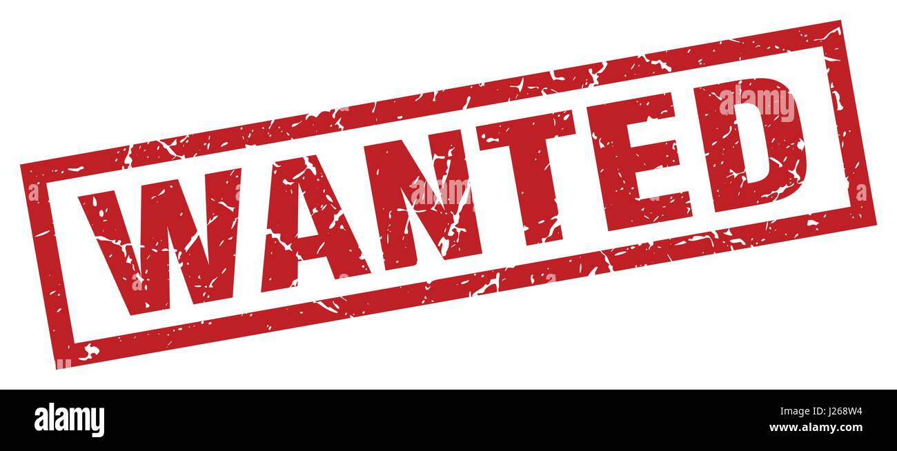 square grunge red wanted stamp Stock Vector Image & Art - Alamy