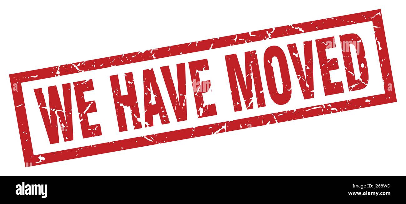 We have moved stamp Stock Vector Images - Alamy