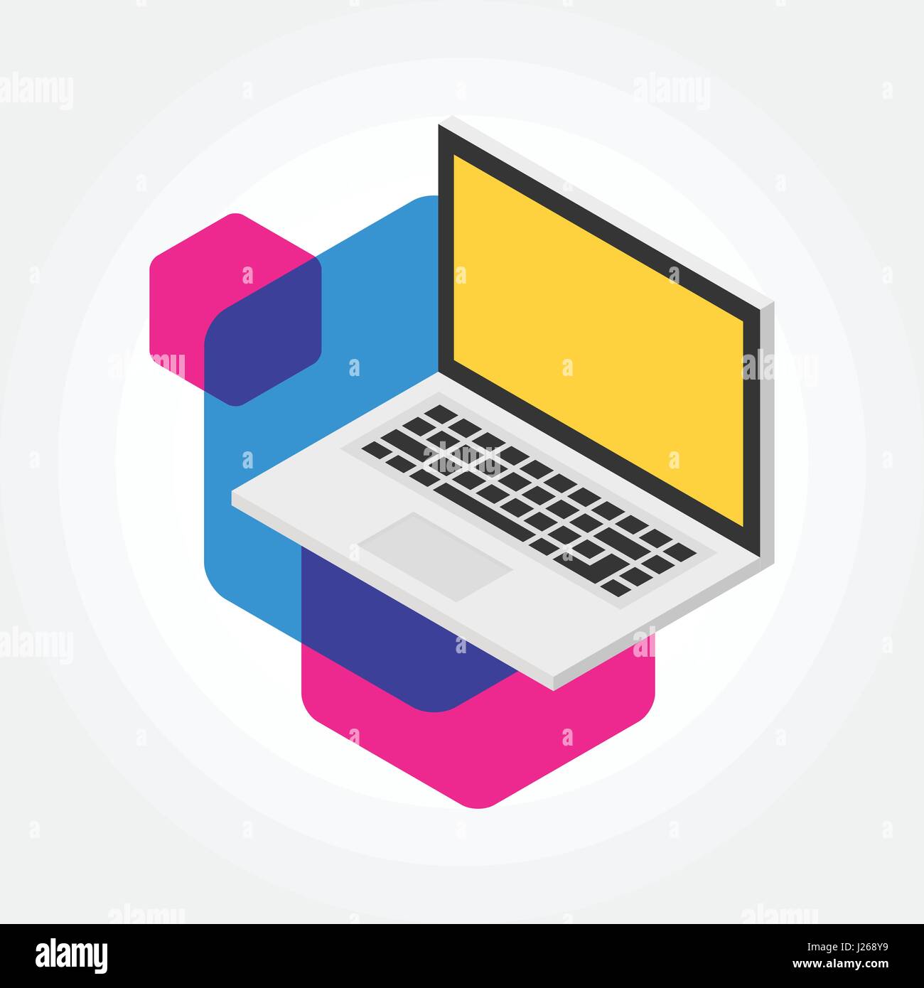 Isometric notebook, laptop design icon illustration Stock Vector Image ...