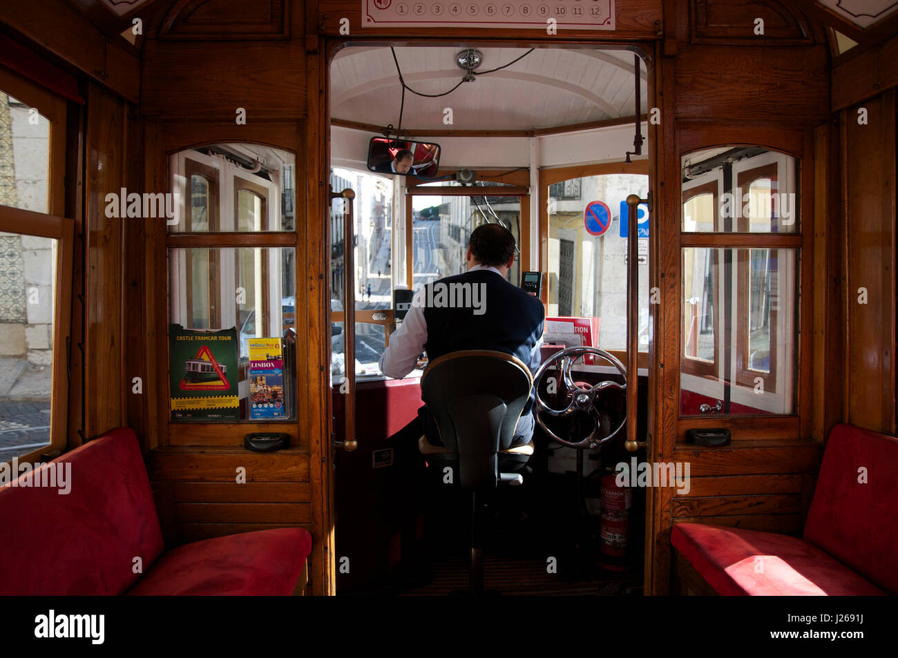View forward inside tram hi-res stock photography and images - Alamy