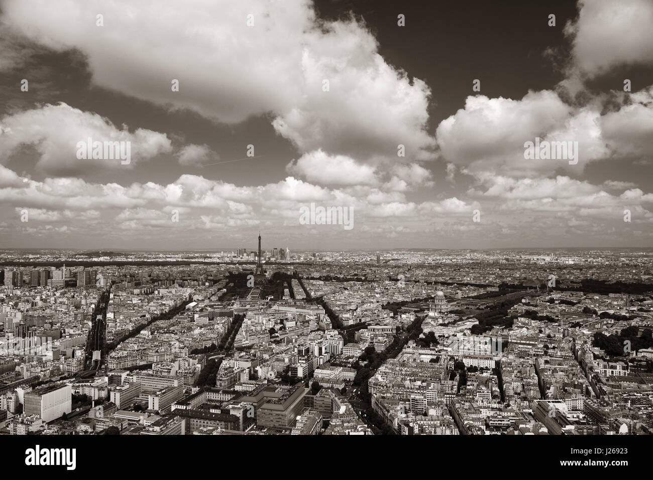 Paris rooftop view panorama with Eiffel Tower and city skyline Stock ...